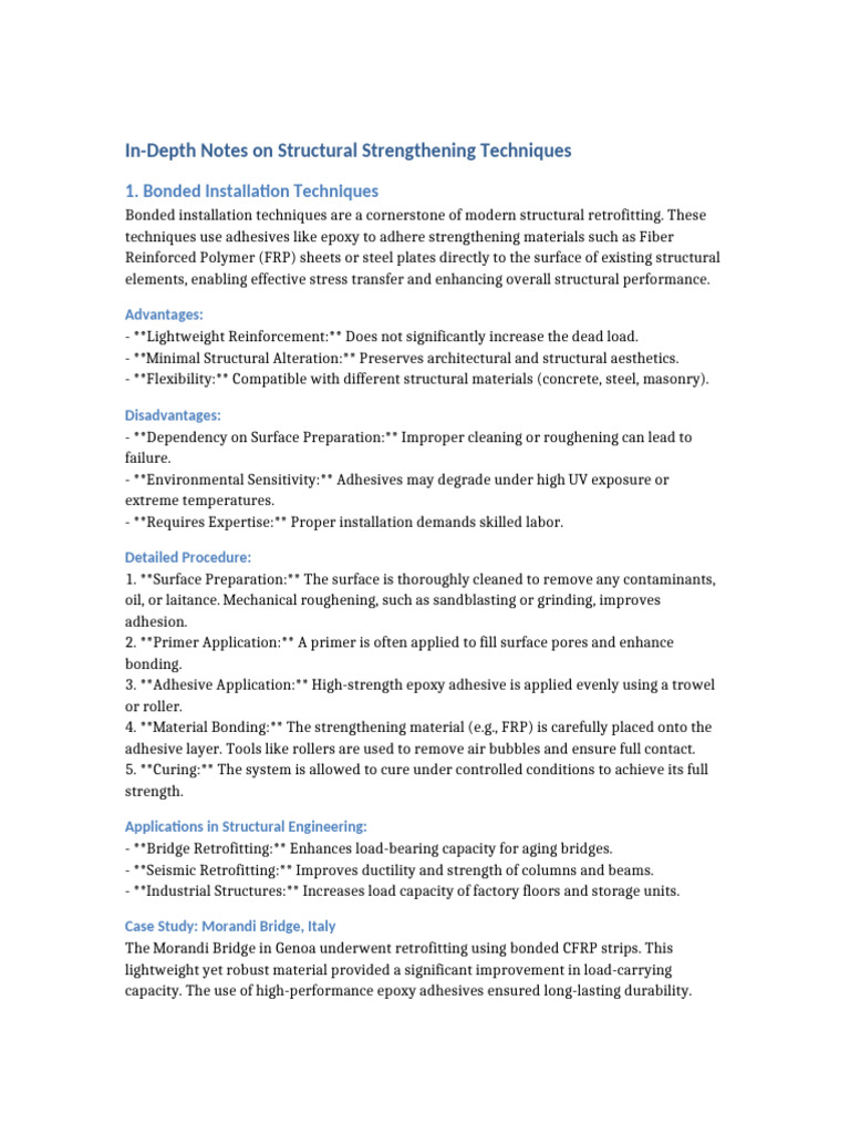 In-Depth_Notes_on_Structural_Strengthening_Techniques | PDF | Fibre ...
