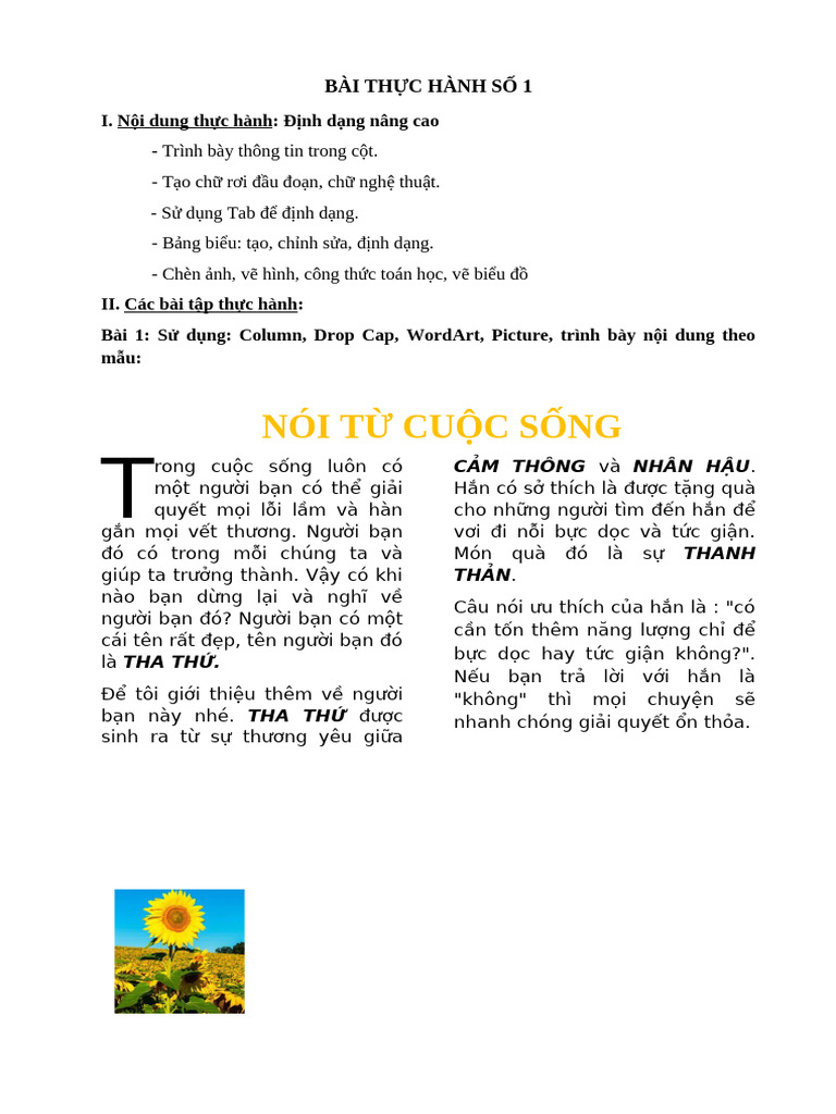 Bai Thuc Hanh So 01 | PDF