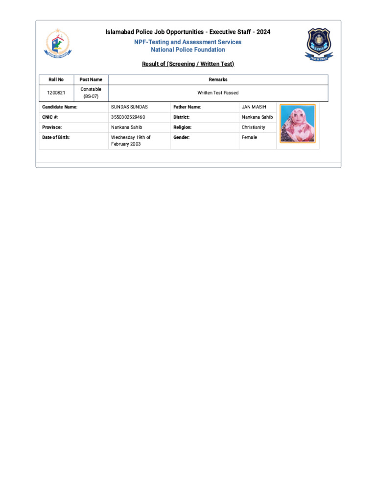 NPF-Tas Job Portal | PDF