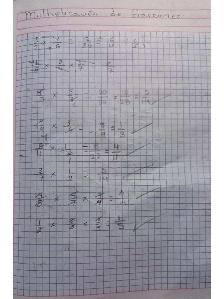 Multiplicación de Fracciones | PDF