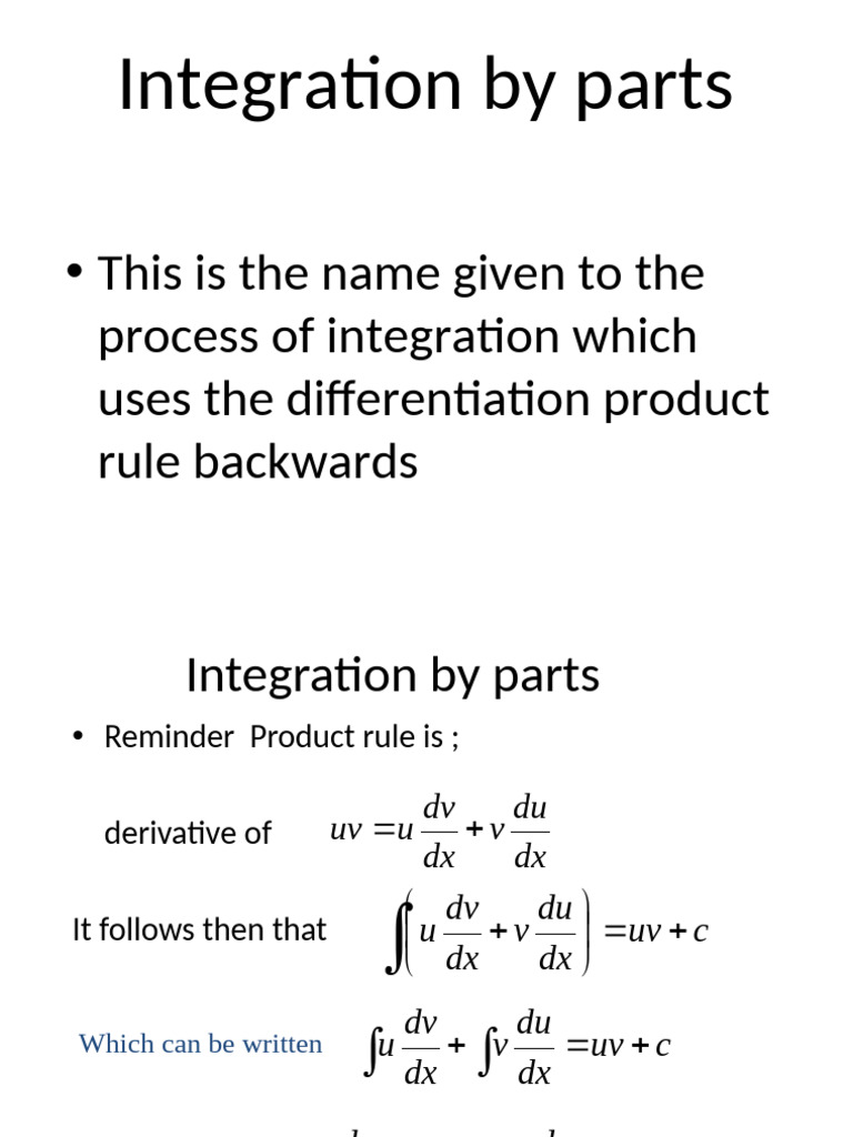 1_integration_by_parts | PDF | Functions And Mappings | Area