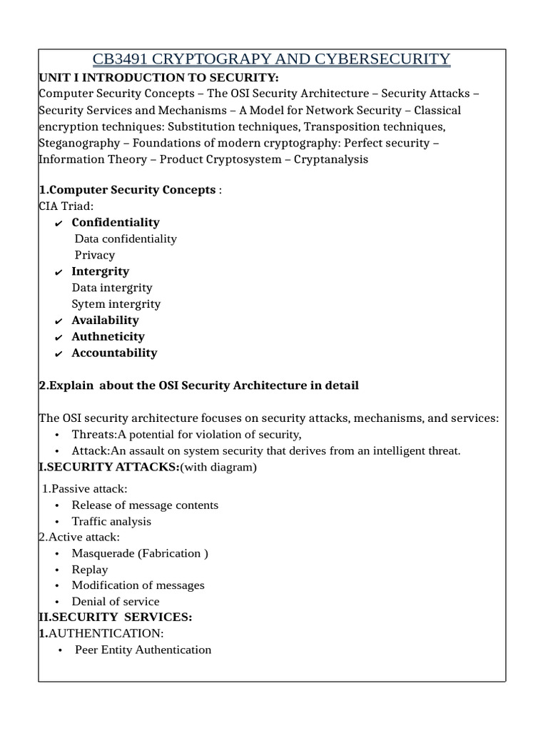 Cryptography and Cyber security hints pdf | PDF | Public Key Cryptography | Key (Cryptography)