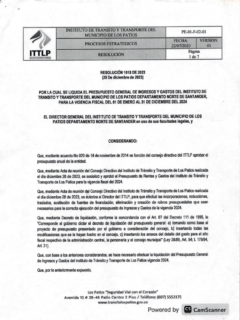 Resolucion-1018 - 0001 | PDF