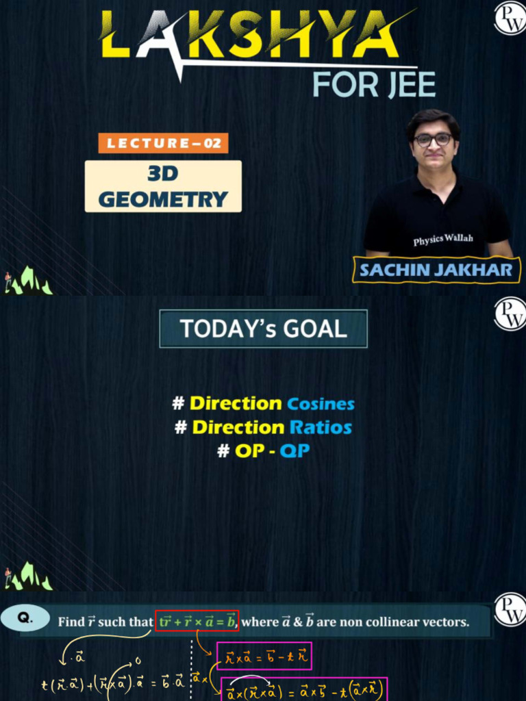 3D Geometry 02 Classnotes (Lakshya JEE 2023) | PDF