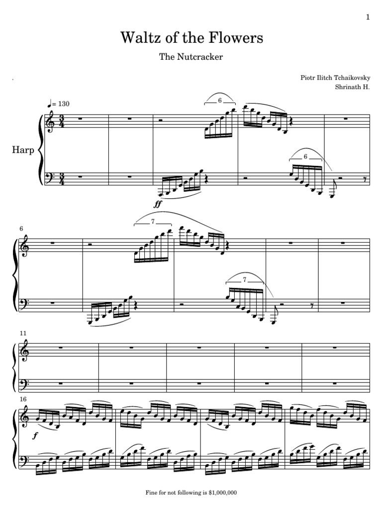 Waltz of The Flowers - Harp | PDF | The Nutcracker | Concert Dance