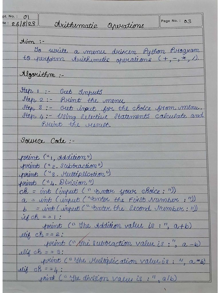 CS Record (Python Programs (1-20) ) | PDF