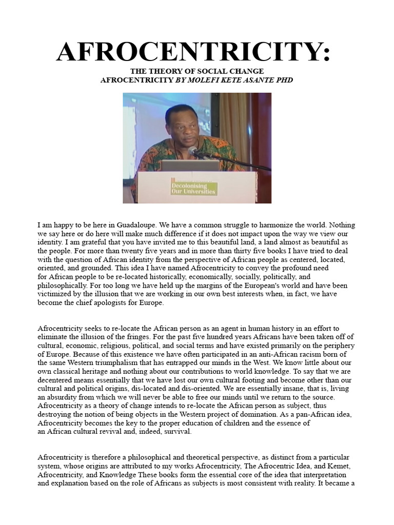 Afrocentricity by Molefi Asante | PDF | Afrocentrism