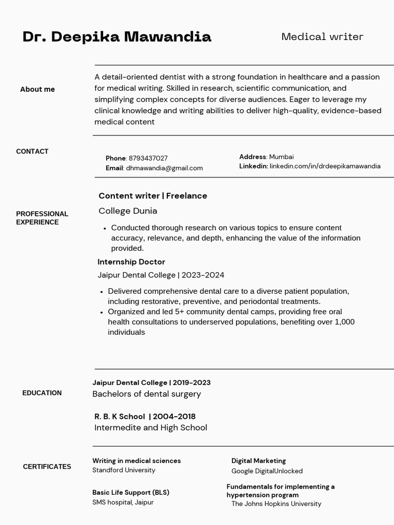 Deepika Resume | PDF