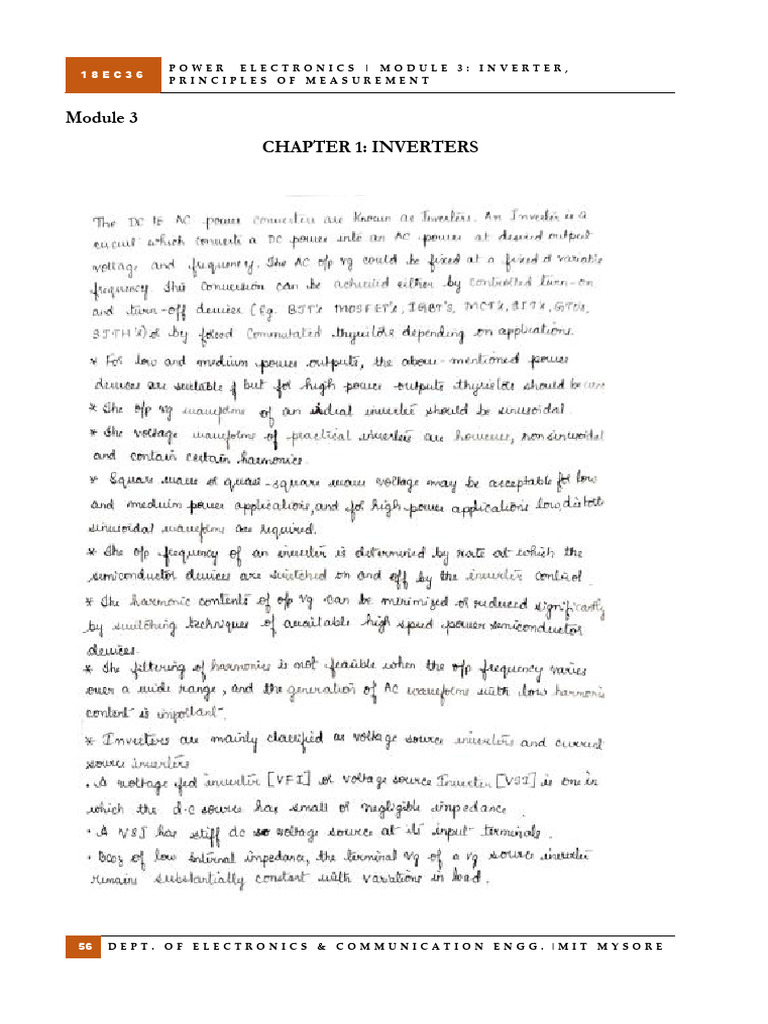 18EC36 - Module3 - Inverters, Principles of Measurements | PDF | Power ...