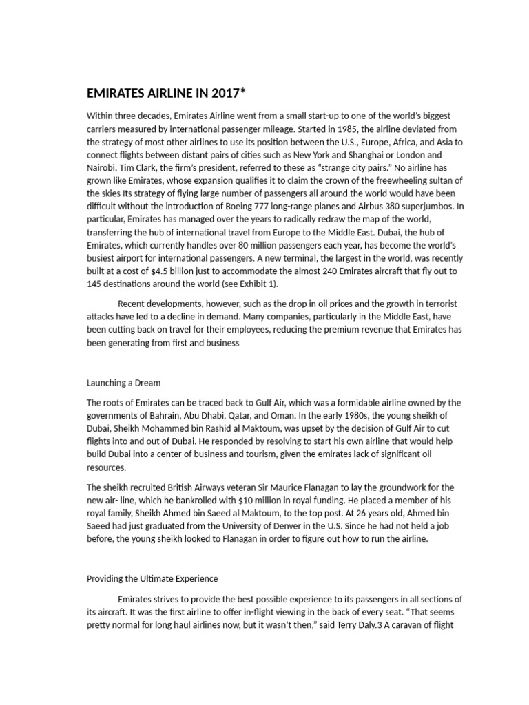 Emirates Airline: Growth and Strategy | PDF | Emirates (Airline ...