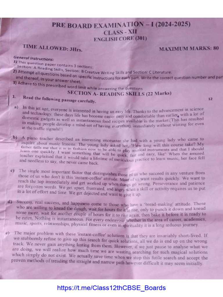 English Preboard 3 | PDF