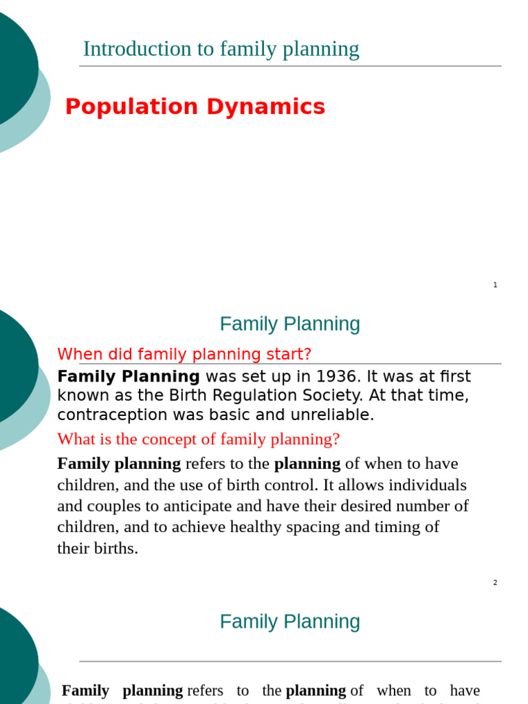 Family Planning: Concepts and Methods | PDF | Family Planning | Birth ...