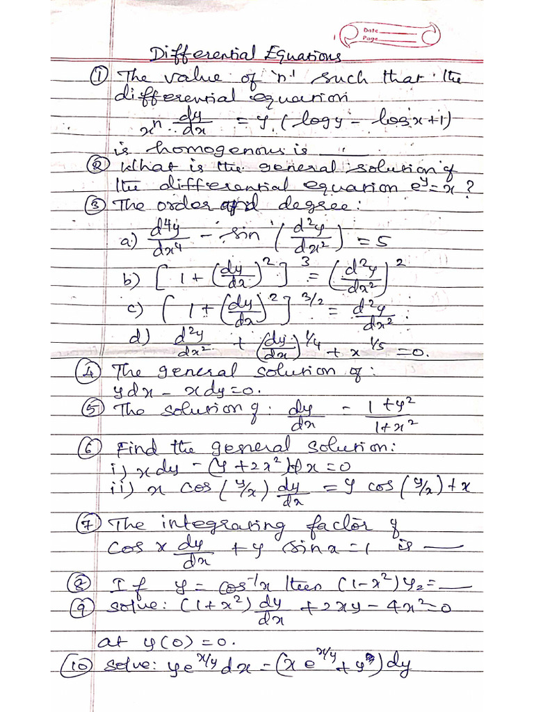 Differential Equations | PDF
