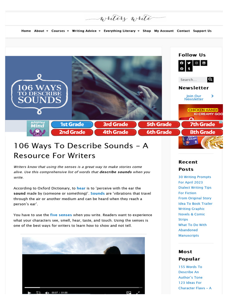 Descriptive Words for Sounds | PDF | Sound