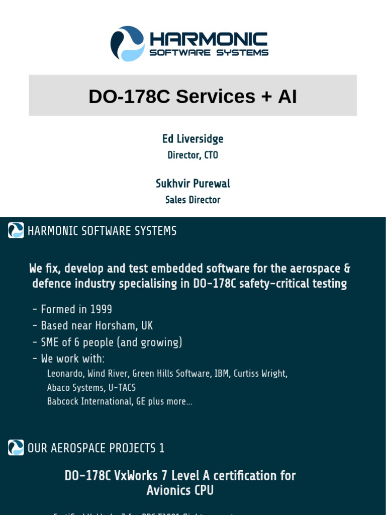 Harmonic-Software-Systems-DO-178C-Services-and-AI | PDF | Artificial Intelligence | Intelligence ...