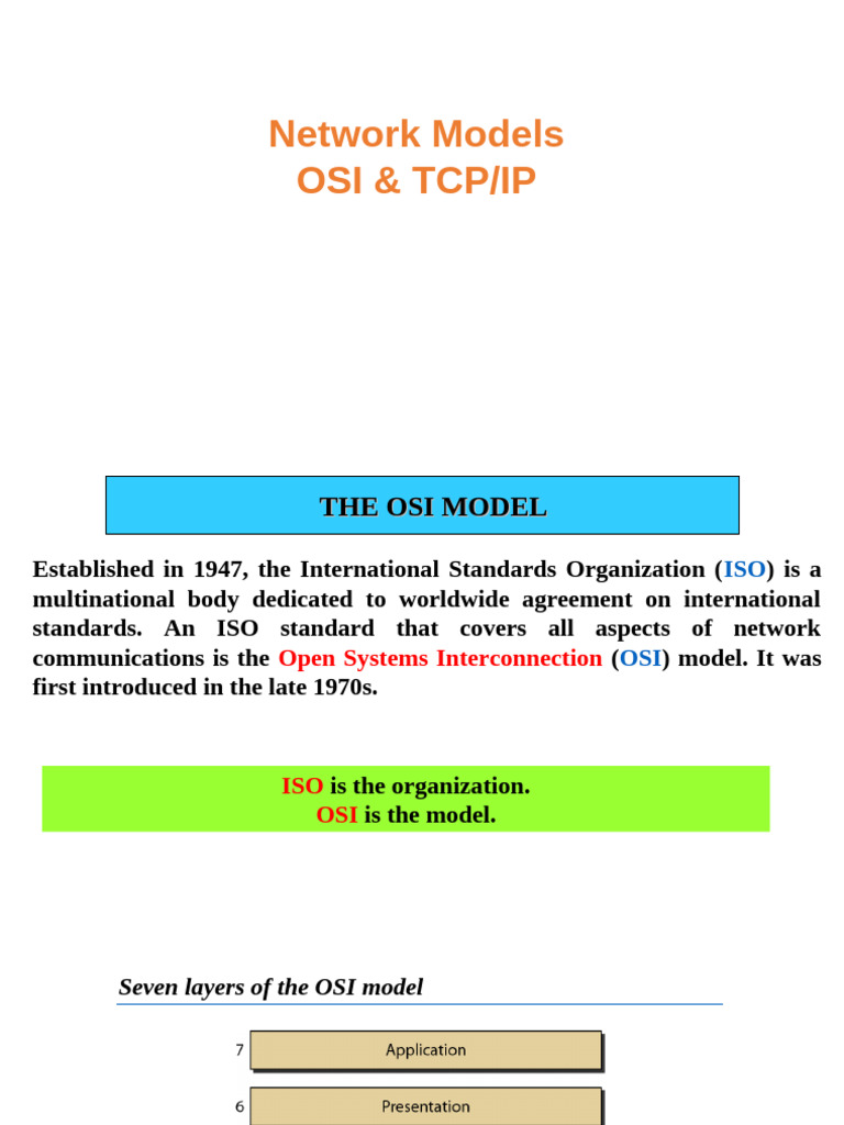 Understanding OSI and TCP/IP Models | PDF | Osi Model | Internet ...