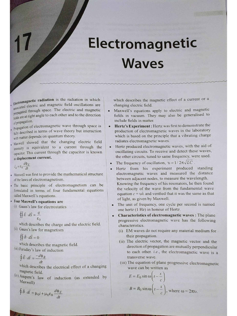 17. Electromagnetic waves | PDF