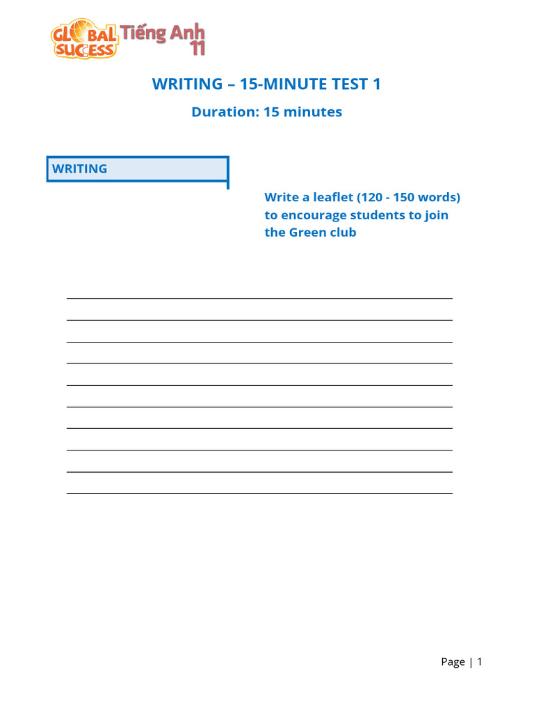 Writing Test 1 | PDF