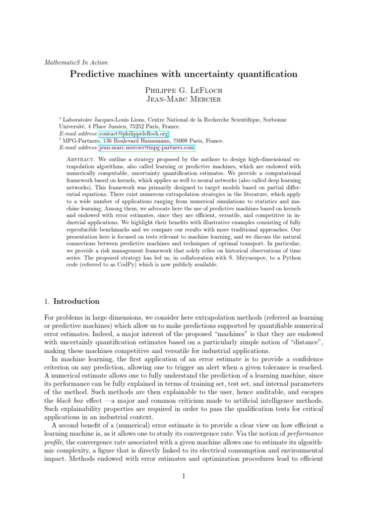 Predictive Machines with Uncertainty Quantification (2022) | PDF | Machine Learning | Numerical ...