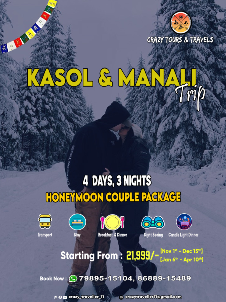 4 Days 3 Nights Honeymoon Couple Manali Package | PDF