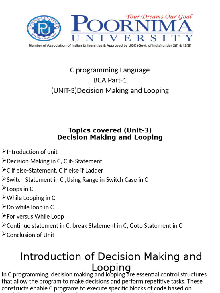 c land unit-3 | PDF | Control Flow | Computer Science