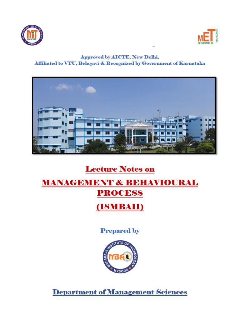 18MBA11-Management & Behavioural Process | PDF | System | Science