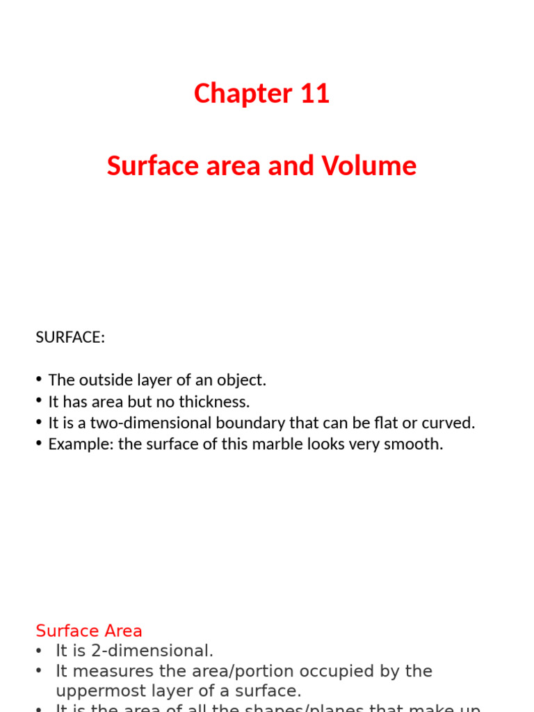Ch 11 - Surface area & Volume | PDF | Sphere | Area