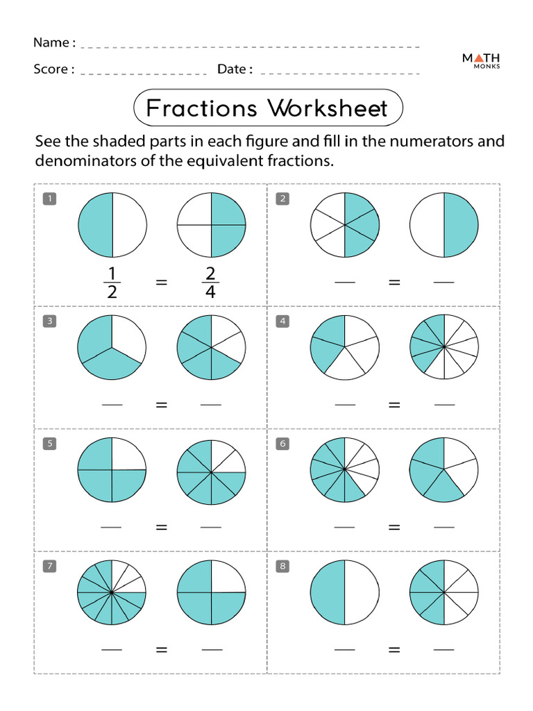 3rd Grade Fractions Worksheets | PDF
