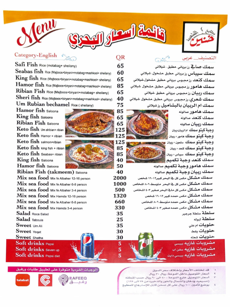 Actual Fish Menu | PDF