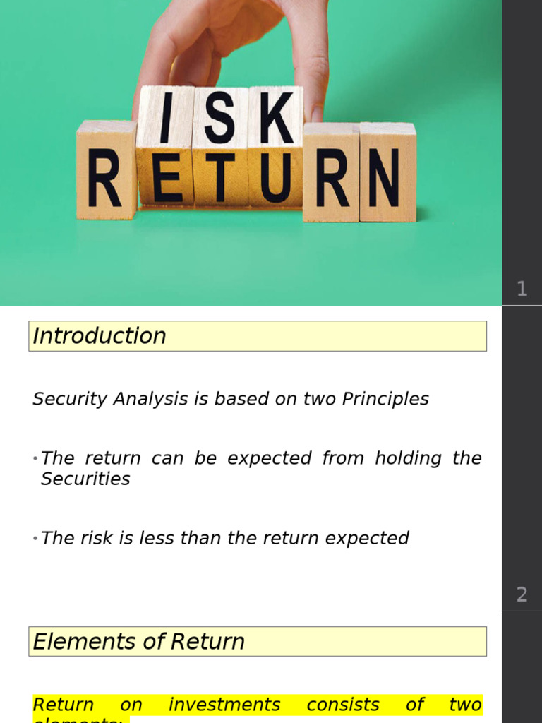 1.3 Unit 1 - Risk & Return | PDF | Risk | Standard Deviation
