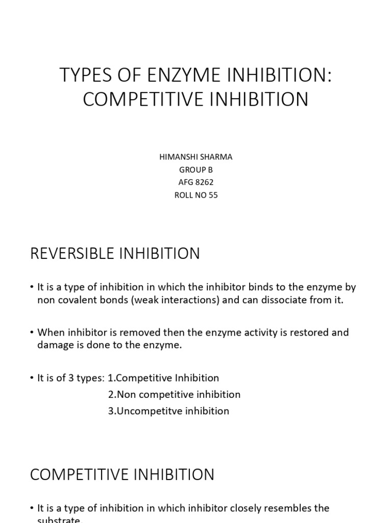 Types of Enzyme Inhibition | PDF