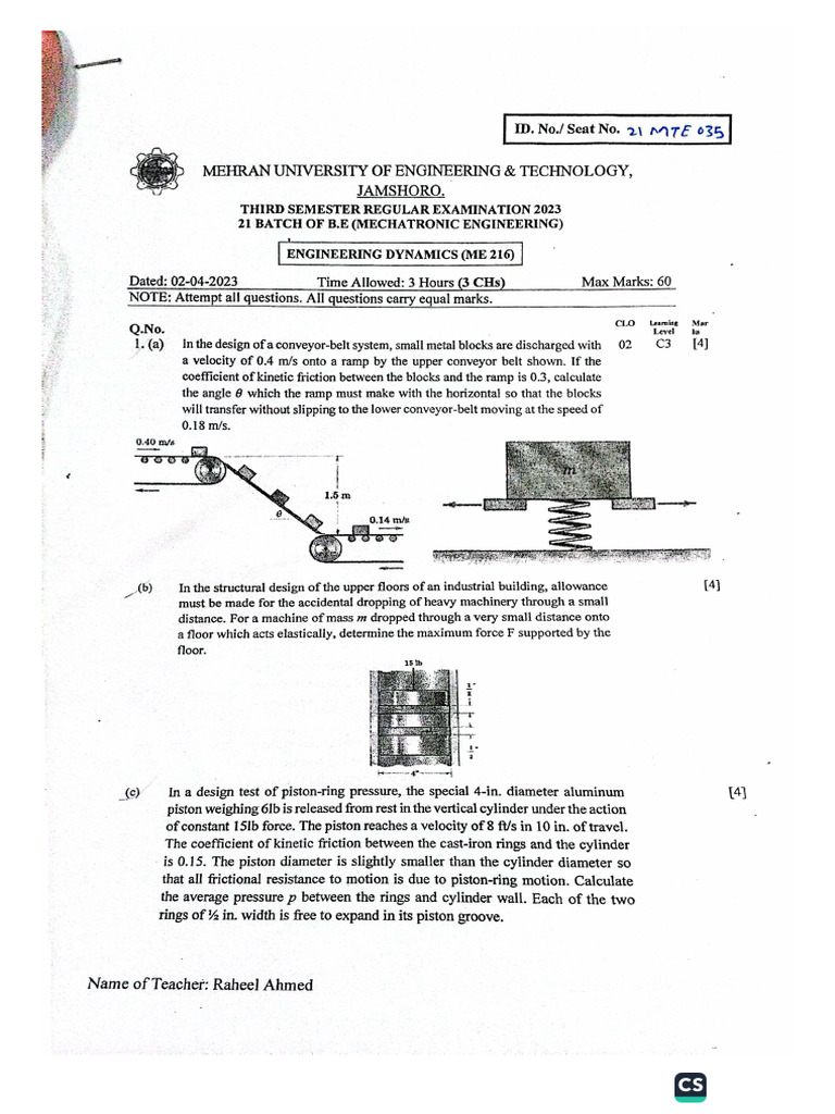 Engineering Dynamic | PDF