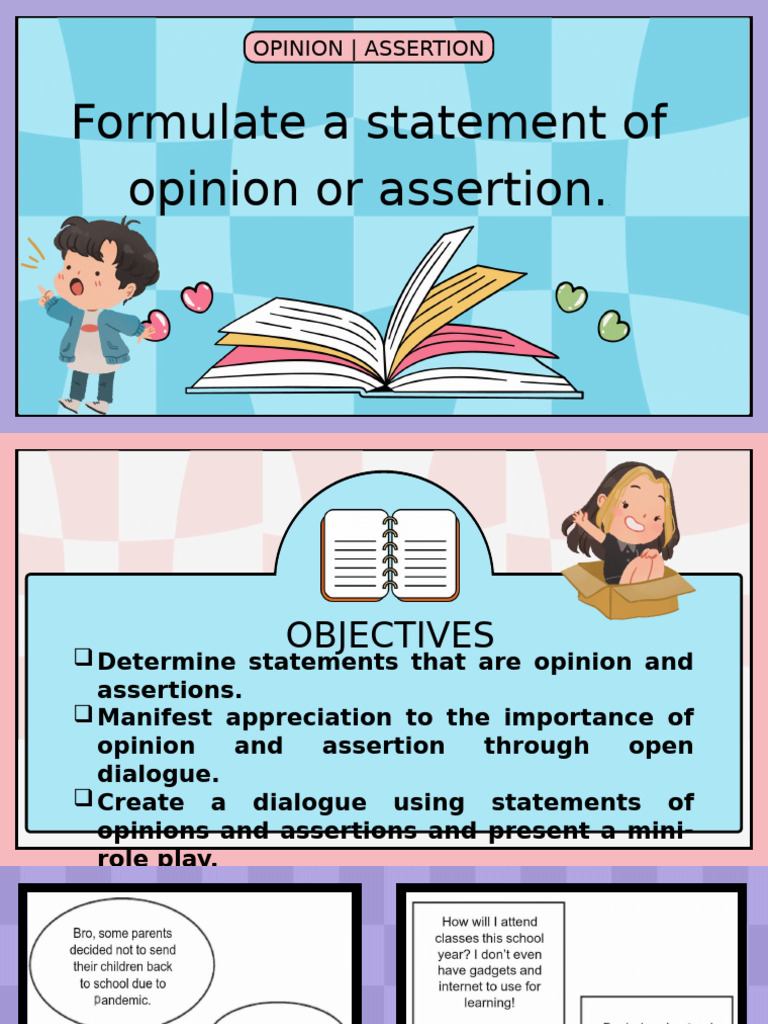 Opinion And Assertion G10 Q1 Pdf Idea Anger 9967