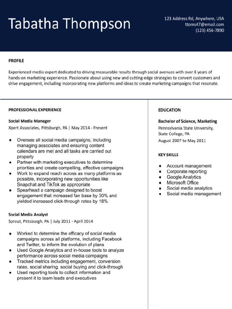 Social Media Manager Mid Career | PDF