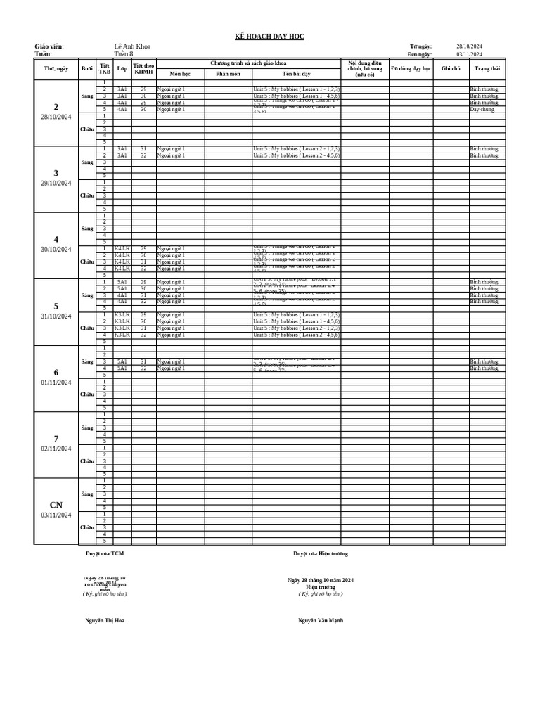 TUAN 8 Lich Bao Giang Le Anh Khoa Tuan8 | PDF