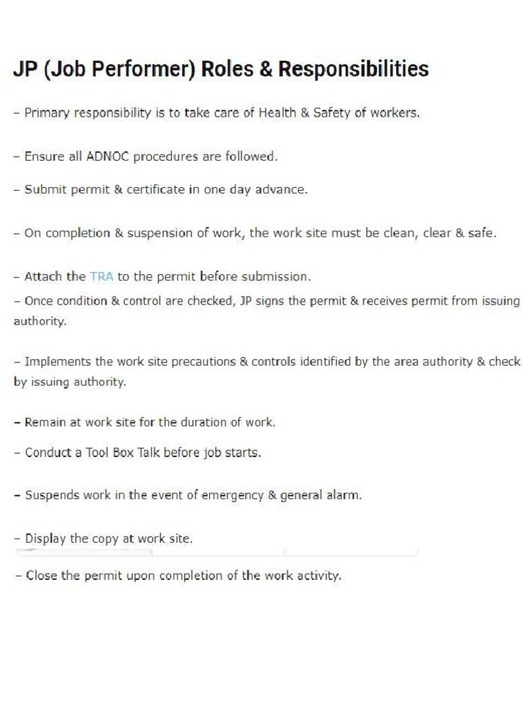 Job Performer Rules | PDF