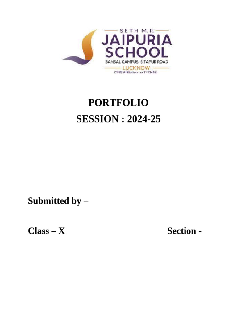 Portfolio Cover Page | PDF