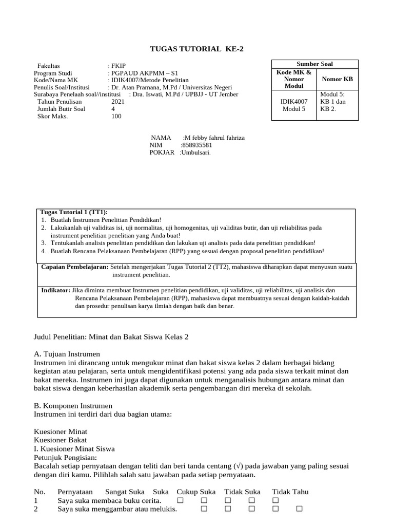 TT2 Metode Penelitian | PDF