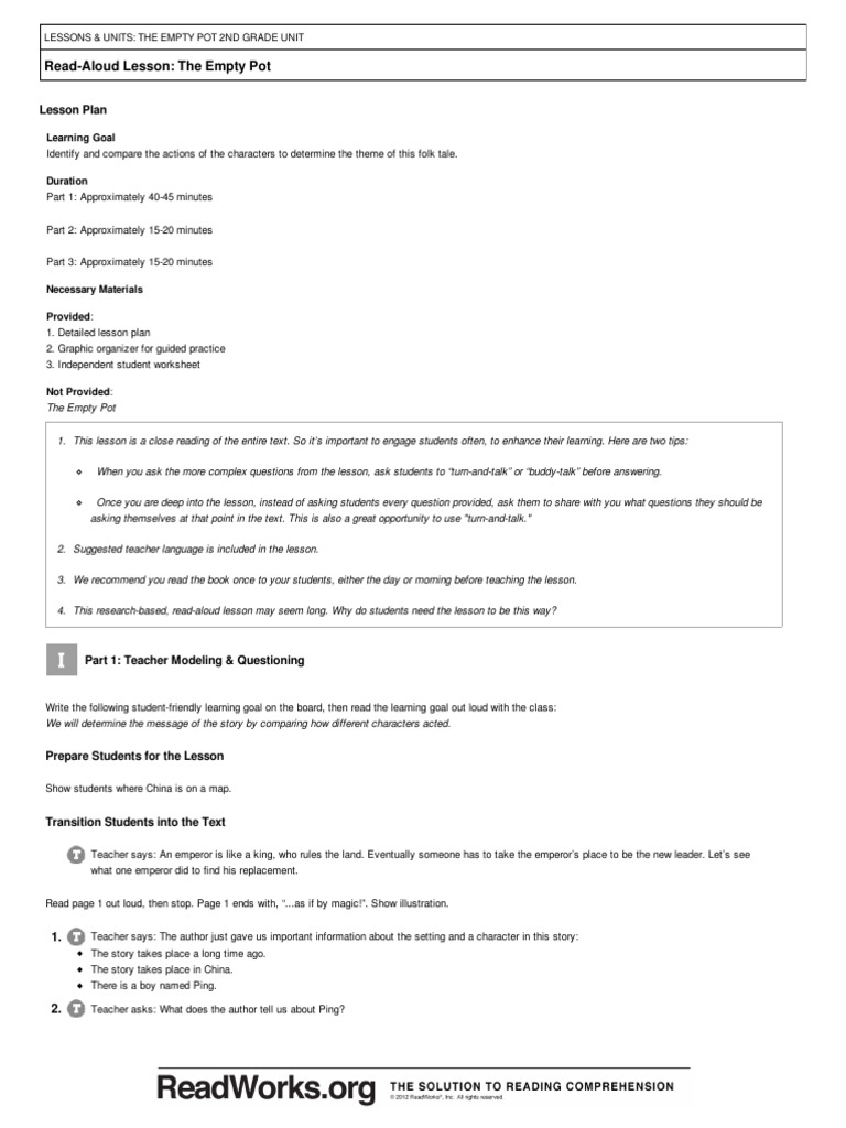 Lessons Grade2 Empty Pot | PDF | Lesson Plan | Plants
