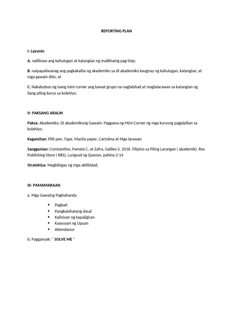 REPORTING PLAN-WPS Office | PDF