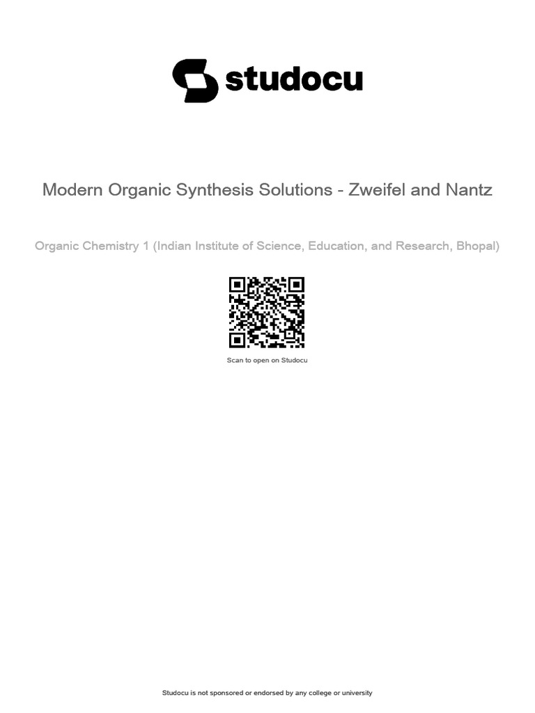 Modern Organic Synthesis Solutions | PDF | Chemistry | Organic Chemistry