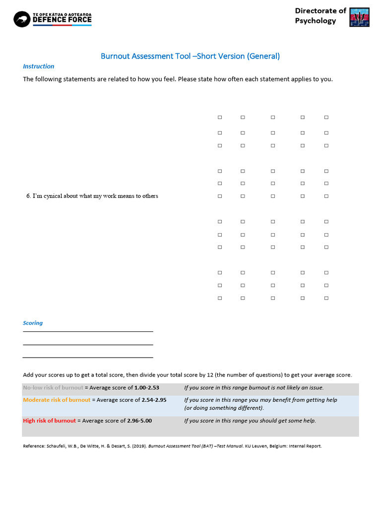 Burnout Self-Assessment Guide | PDF | Occupational Burnout | Neuroscience