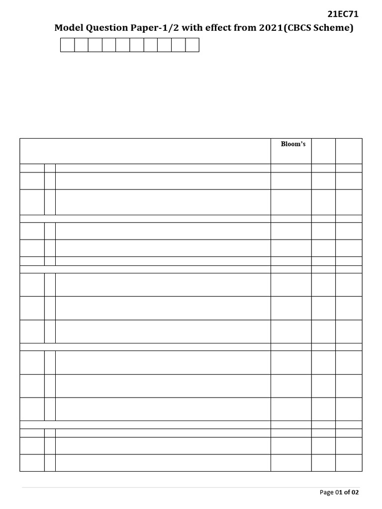 Model Question Paper Templet 7 Sem (2021 Scheme) | PDF | Computer Programming | Computing