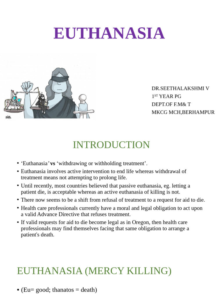 Euthanasia: A Medical and Ethical Overview | PDF | Medicine | Death