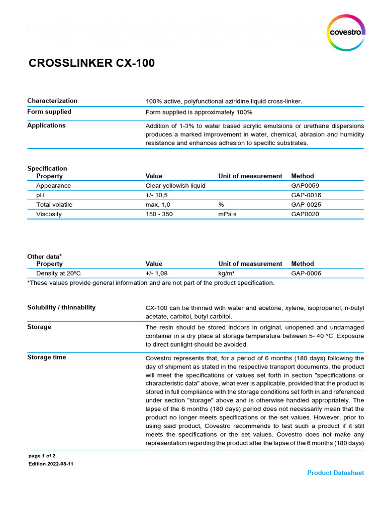 CROSSLINKER CX 100 - en - 50018404 23379651 23488577 | PDF