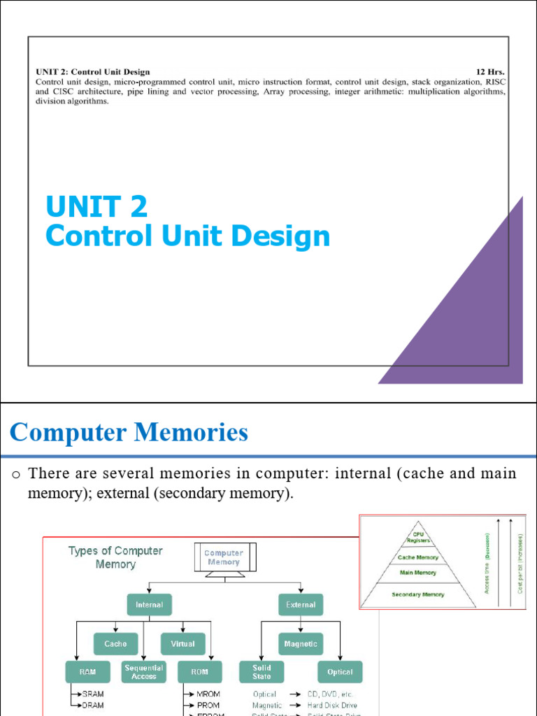 Unit-2_CDA_DrManojY | PDF | Cpu Cache | Random Access Memory