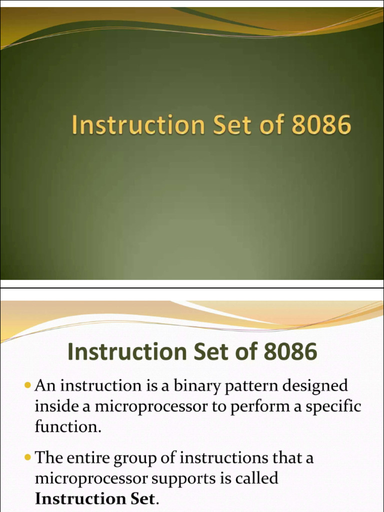 U-3+4 Instruction Sets of 8086 | PDF