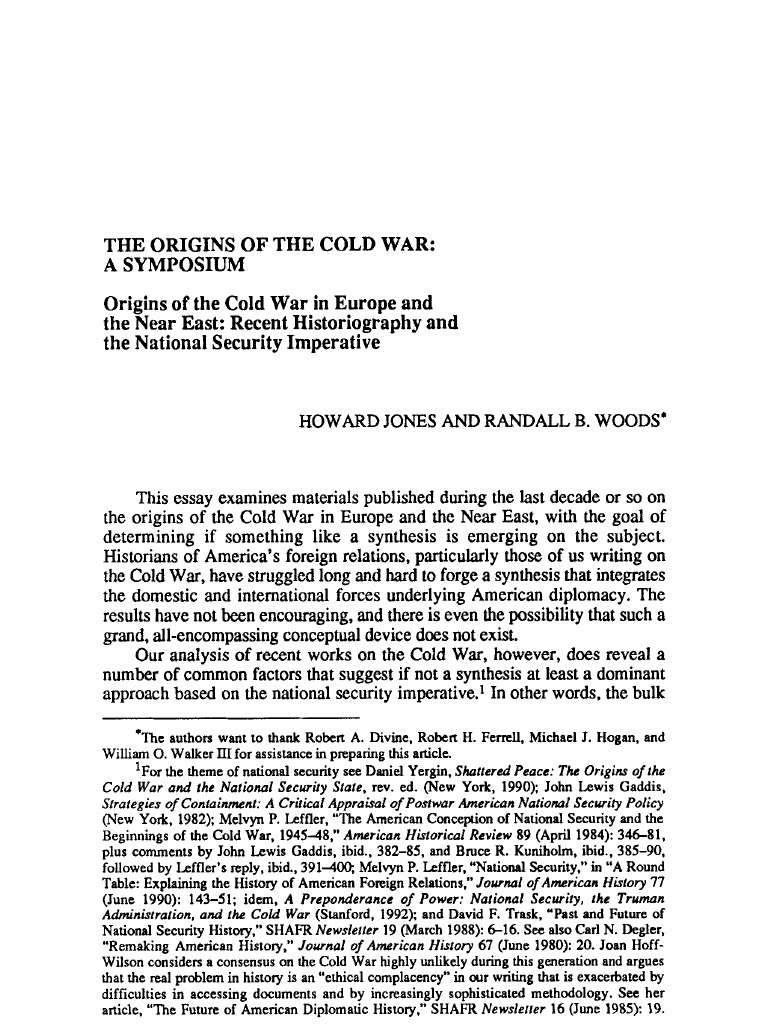 The Origins of The Cold War: A Symposium | PDF | Cold War | Marshall Plan