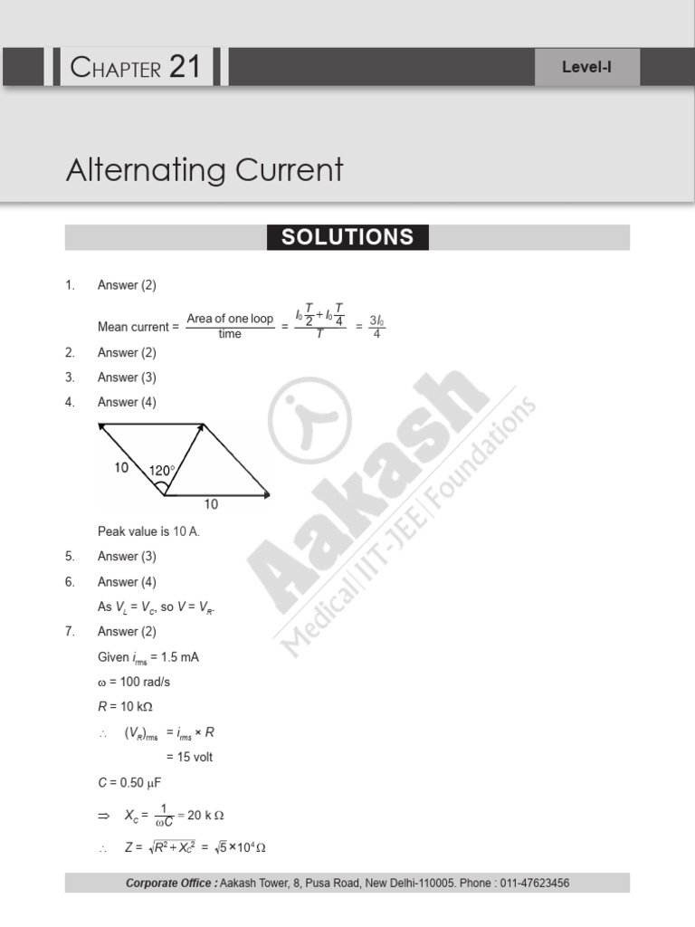 CLS - ENG 22 23 XIII - Phy - Target 5 - Level 1 - Chapter 21 | PDF | Quantity | Electronics