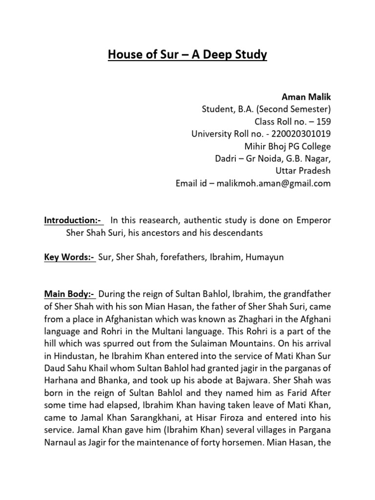 House of Sur - A Deep Study | PDF